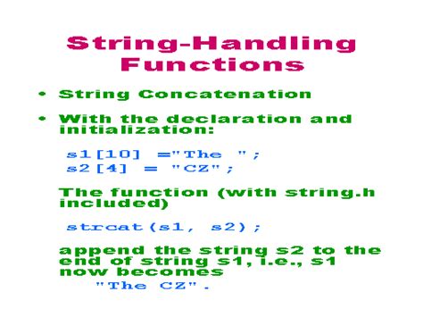 String Handling Functions