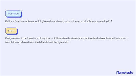 ⏩solved define a function subtrees which given a binary tree t