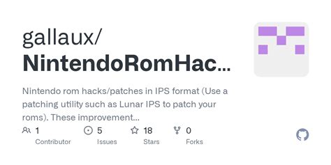 Github Gallauxnintendoromhacks Nintendo Rom Hackspatches In Ips Format Use A Patching