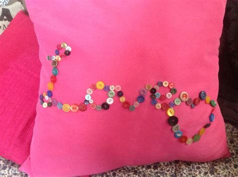 Customised Love Pillow Made From Inherited Button Collection Pillows