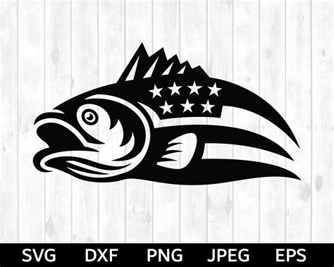 Fish Flag Svg Fishing Svg Fishing America Bass Svg Etsy