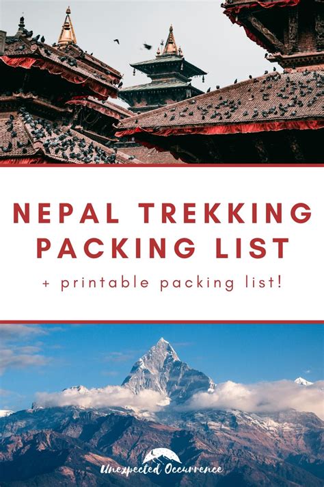 The Ultimate Nepal Trekking Packing List Printout Unexpected Occurrence