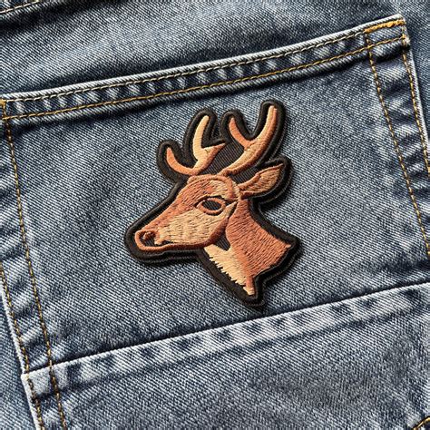Embroidered Deer Head Iron On Sew On Patch Patchers