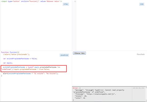 ¿cómo Validar En Javascript Si Un Objeto Tiene Una Propiedad Stack