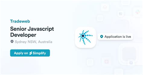 Senior Javascript Developer Tradeweb Simplify Jobs