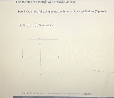 Solved Find The Area Of A Triangle With The Given Vertices 1 Find