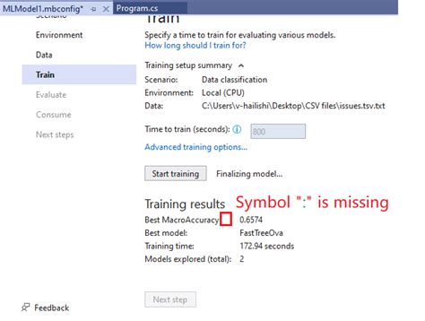 Data Classification Symbol Is Missing In The Training Result On The Train Page · Issue