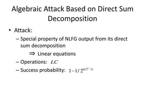 Ppt Attack Based On Direct Sum Decomposition Against Nlfg Powerpoint