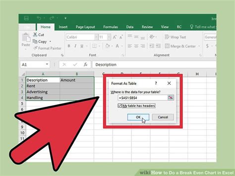 How To Do A Break Even Chart In Excel With Pictures Wikihow