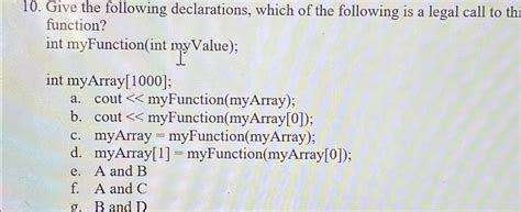 Solved Give The Following Declarations Which Of The