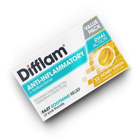 Buy Difflam Anti Inflammatory Honey Lemon Sore Throat Value Pack 32 Lozenges Online At Chemist