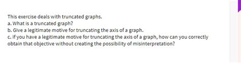 Solved This Exercise Deals With Truncated Graphs What Is Truncated Ph