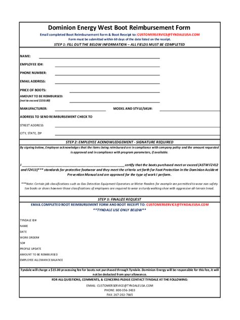 Fillable Online Dominion Energy Ohio Boot Reimbursement Form G 555 Fax Email Print Pdffiller