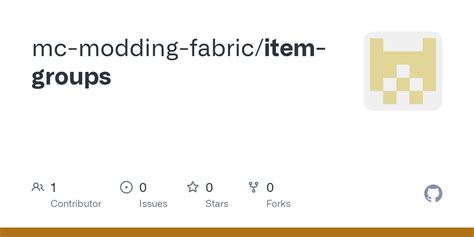 GitHub Mc Modding Fabric Item Groups