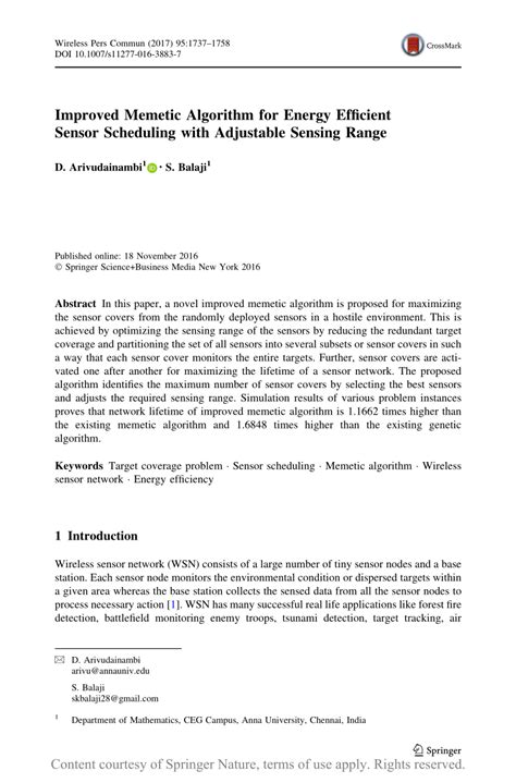 Improved Memetic Algorithm For Energy Efficient Sensor Scheduling With