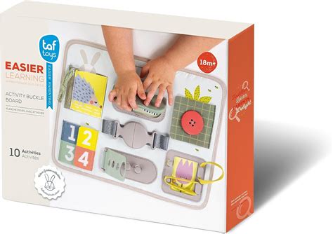 Taf Toys Activity Buckles Board., Montessori Toy with 10 Educational ...