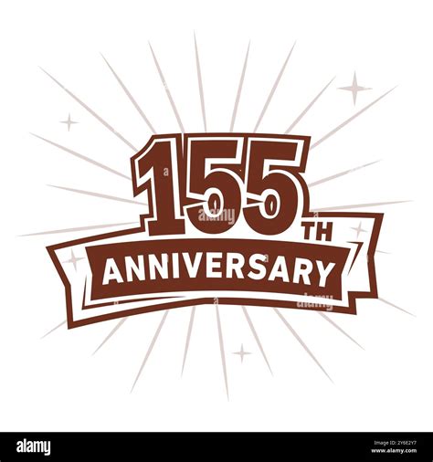 155 Years Anniversary Celebration Logo 155th Design Template Vector