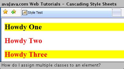 How Do I Assign Multiple Classes To An Element Web Tutorials Avajava Com