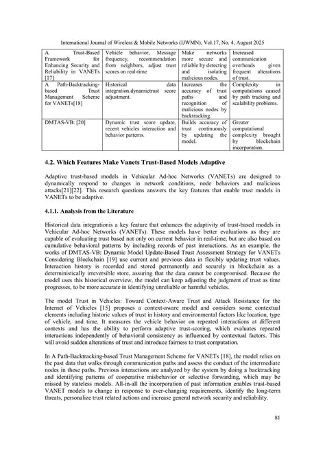 Systematic Review Of Vehicular Ad Hoc Networks Trust Based Models Pdf