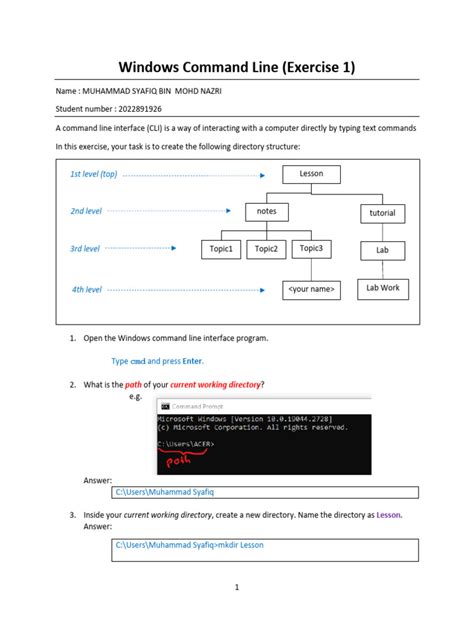 Lab Exercise 1 Pdf Command Line Interface Information Science