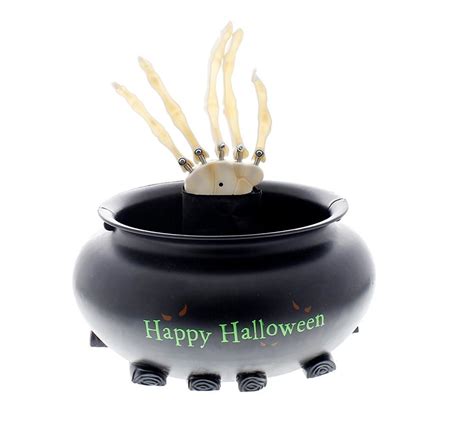 Halloweeen Club Costume Superstore Animated Skeleton Hand In Cauldron Candy Bowl