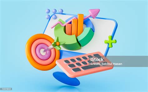 Bullseye 화살표 3d 렌더링 비즈니스 이익도가있는 데스크톱 차트 업 검색에 대한 스톡 사진 및 기타 이미지 검색