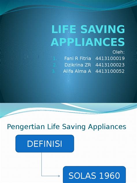 Life Saving Appliances