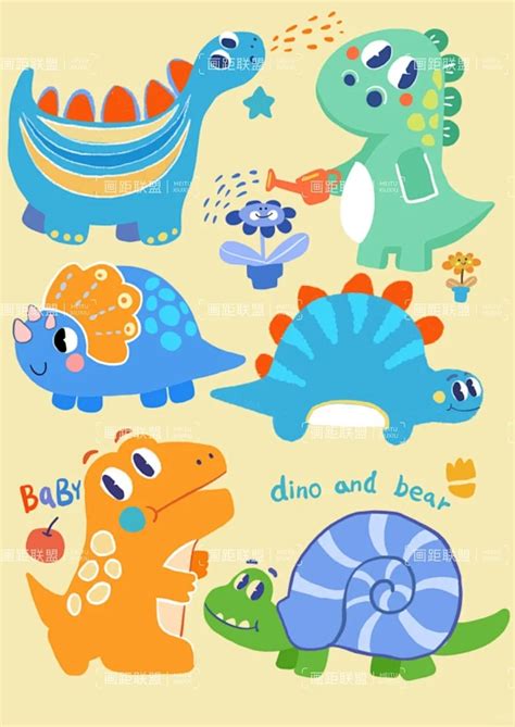 卡通动物印花儿童简笔绘画家纺文创泳衣泳裤 花瓣网