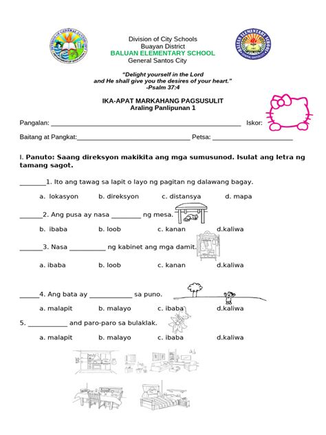 Q4 Ap Periodical Test Grade 1 1 Pdf