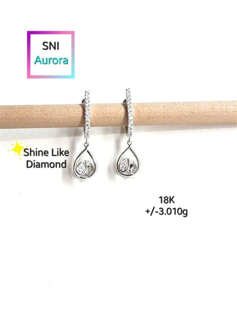 Anting Emas Putih 75 Tanya Harga Dulu Fesyen Wanita Perhiasan Di