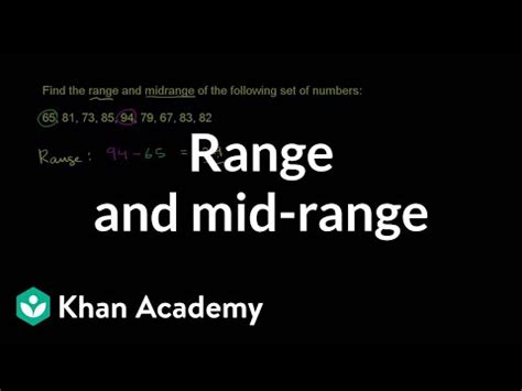 Range And Mid Range Video Khan Academy