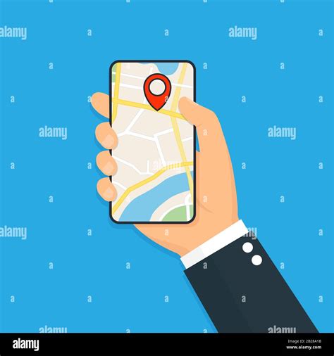 Smartphone With Mobile Gps Navigation Flat Vector Illustration Stock Vector Image And Art Alamy