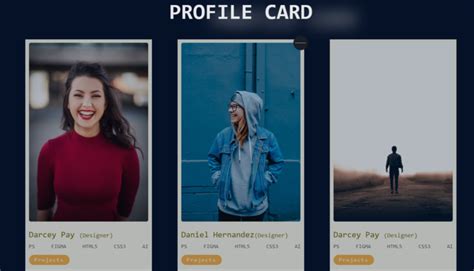 CSS Profile Cards Free Code Demo
