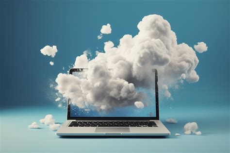 Premium Photo Cloud Computing Concept With Laptop