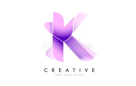 Letter K Logo Design With Satin Texture And Fluid Look Stock Vector