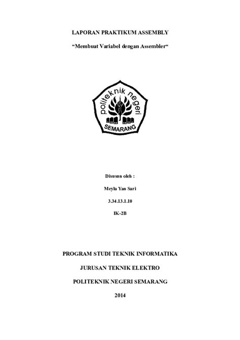 doc laporan praktikum assembly membuat variabel dengan assembler