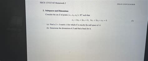 Solved Eecs 127227at Homework 22024 01 19 091836 08002