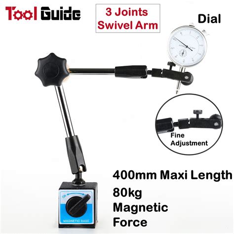 0 10mm Dial Indicator 3 Joints Magnetic Base Holder Swivel Arm Fine Adjustment EBay