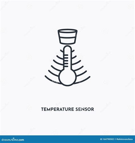 Temperature Sensor Outline Icon Simple Linear Element Illustration Isolated Line Temperature