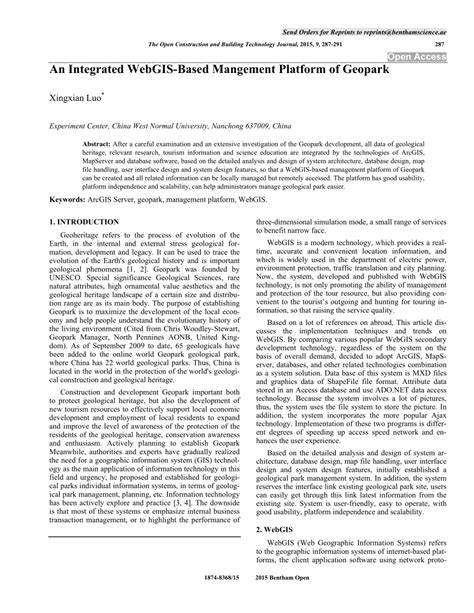 Pdf An Integrated Webgis Based Mangement Platform Of Geopark