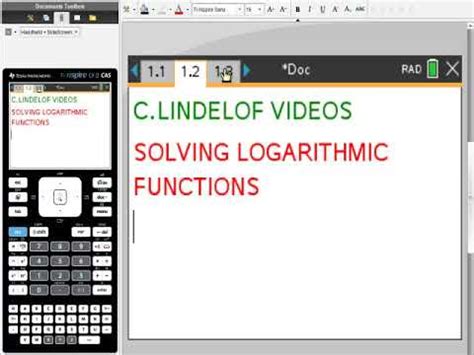 SOLVING LOGARITHMIC FUNCTIONS WITH YOUR Ti Nspire CAS YouTube