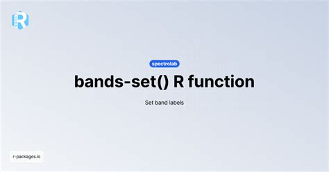 Bands Set R Function From Spectrolab R Packages