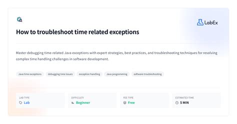 How To Troubleshoot Time Related Exceptions Labex
