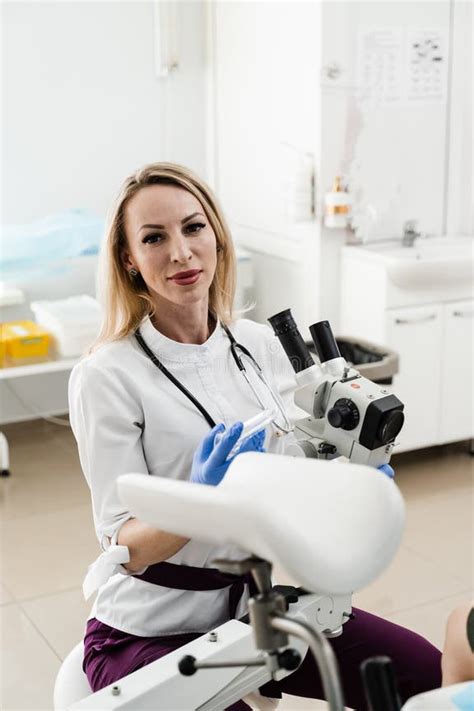 Gynecologist Is Holding Speculum For Colposcopy Procedure To Closely Examine Cervix Vagina And