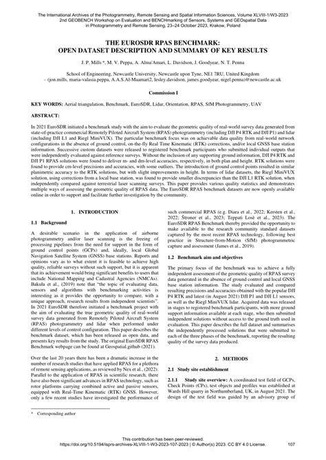 Pdf The Eurosdr Rpas Benchmark Open Dataset Description And Summary