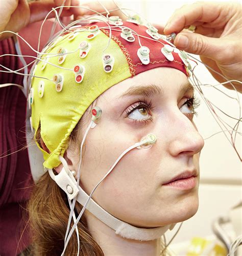 Student Wired For An Eeg Experiment Photograph By Ps Unlimited Oxford University Images