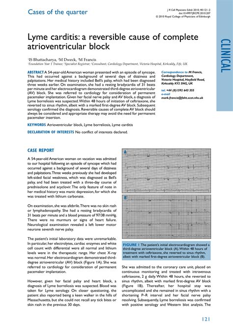 Download Pdf Lyme Carditis A Reversible Cause Of Complete