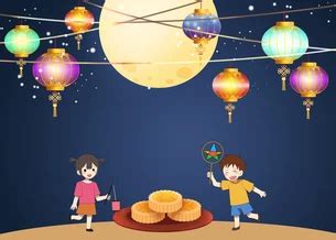 Tết Trung Thu Thỏ Phim Hoạt Hình Minh Họa Cô Gái đèn Lồng Việt Nam