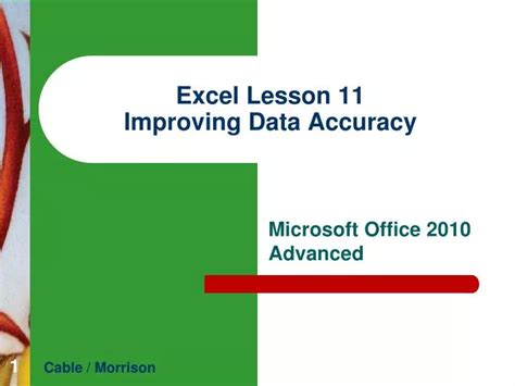 ppt excel lesson 11 improving data accuracy powerpoint presentation