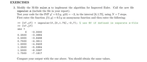 Solved Modify The M File Euler M To Implement The Chegg